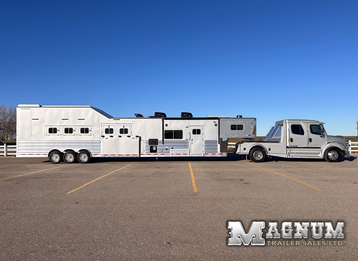 2025 Platinum Coach 6 Horse Reverse Haul Gooseneck Trailer With 19' Li ...